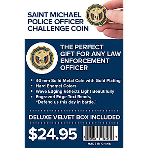 Saint Michael The Archangel Police Officer Challenge Gift Coin with Gift Box