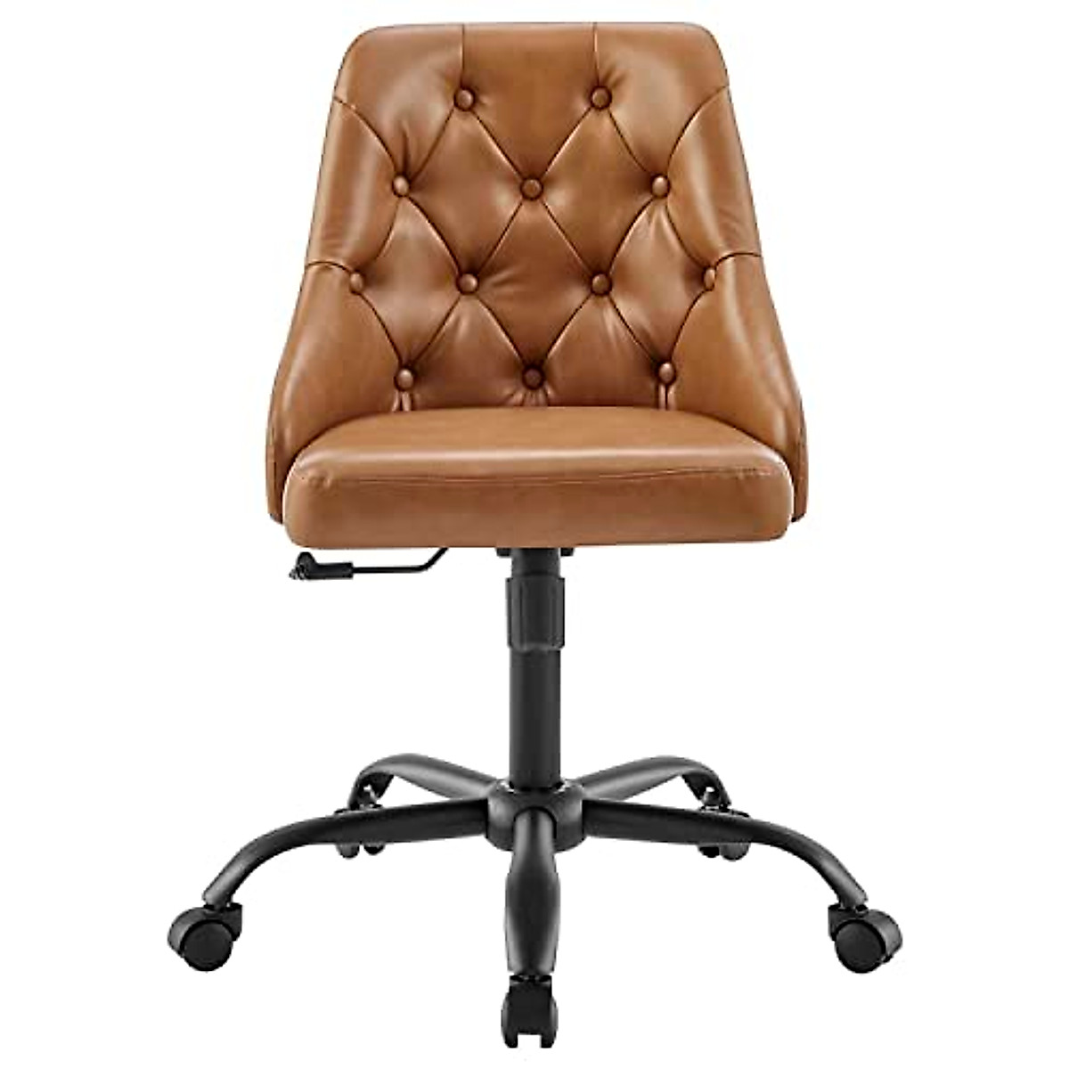 Modway Distinct Tufted Swivel Vegan Leather Office Chair, Black Tan