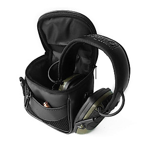 FitSand Soft Bag Compatible for Howard Leight Impact Sport OD Electric Earmuff, Includes Accessories - Safety Ear Muffs Bag Case