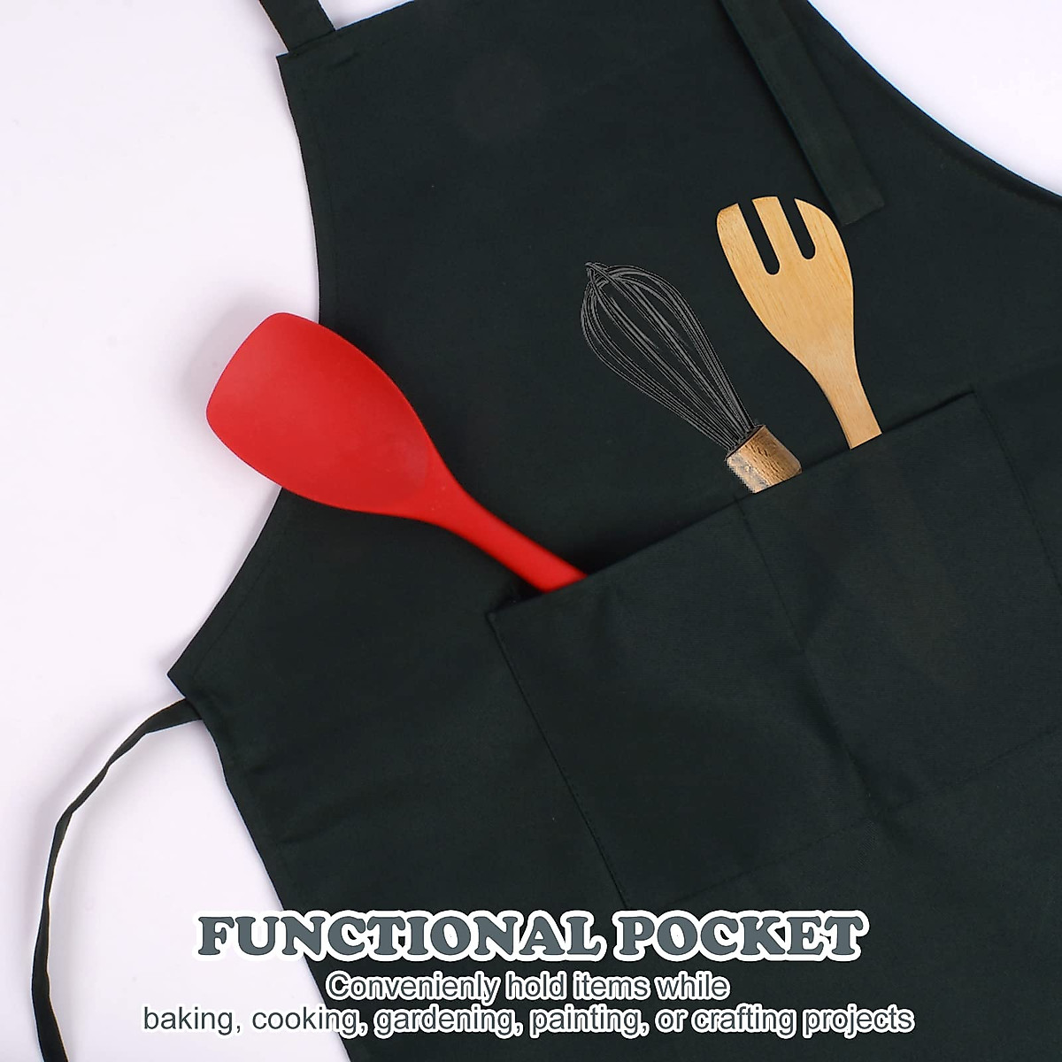 SINLAND Kids Apron with Pocket 2 Pack Adjustable Children Chef Apron for Cooking Baking Painting (M: 6-12 Years)…