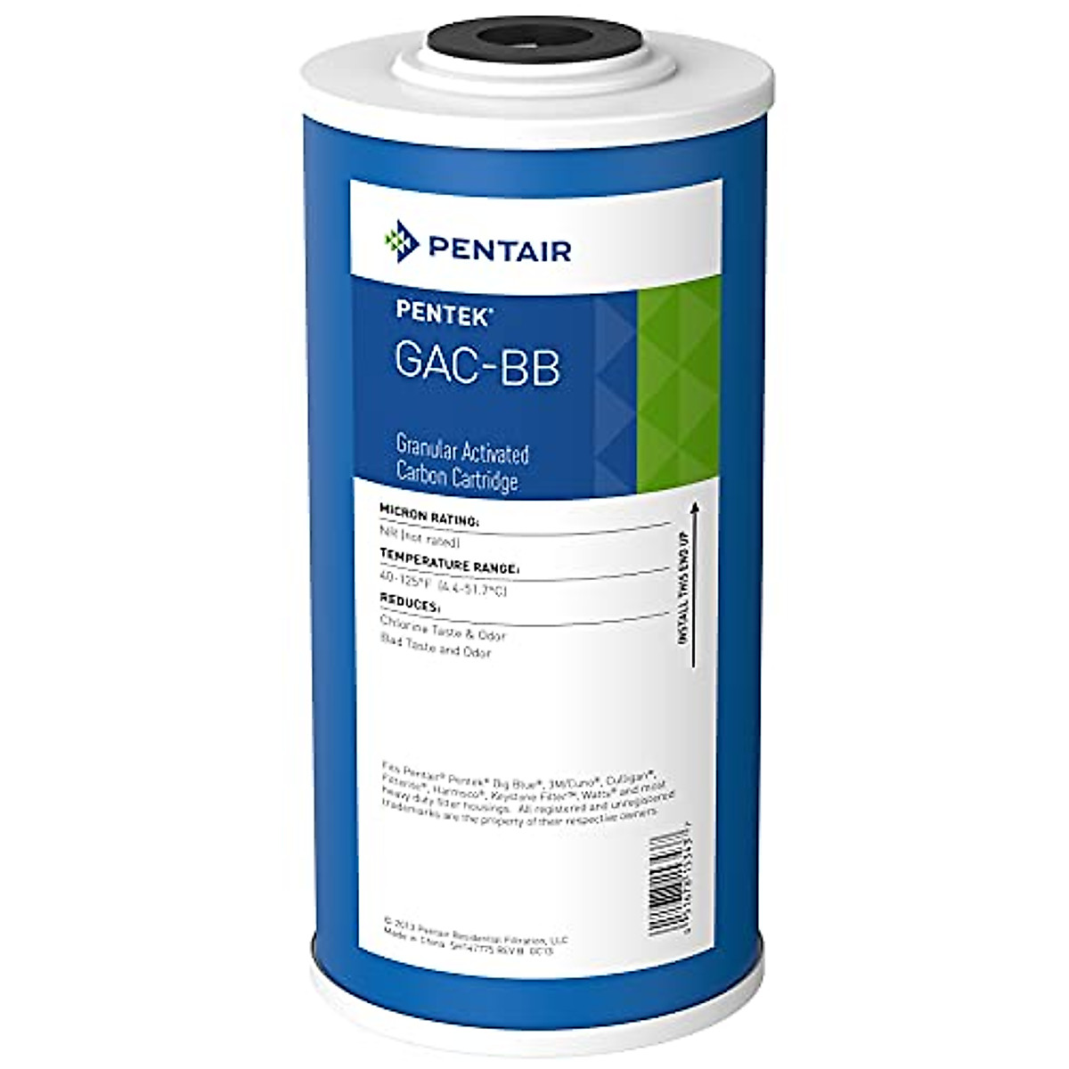 Pentair Pentek GAC-BB Big Blue Carbon Water Filter, 10-Inch, Whole House Heavy Duty Granular Activated Carbon (GAC) Replacement Cartridge, 10" x 4.5"