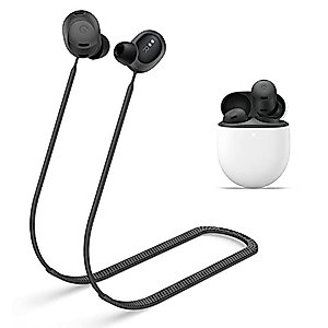 WOFRO Anti-Lost Strap for Google Pixel Buds Pro Earbuds (2022), Sports Soft Silicone Lanyard Accessories Compatible with Google Pixel Buds Pro - Noise Canceling Earbuds Neck Rope Cord (Black)
