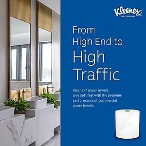 Kleenex Hard Roll Paper Towels (50606) with Premium Absorbency Pockets, 1.75" Core, White, 600'/Roll, 6 Rolls/Case, 3,600'/Case