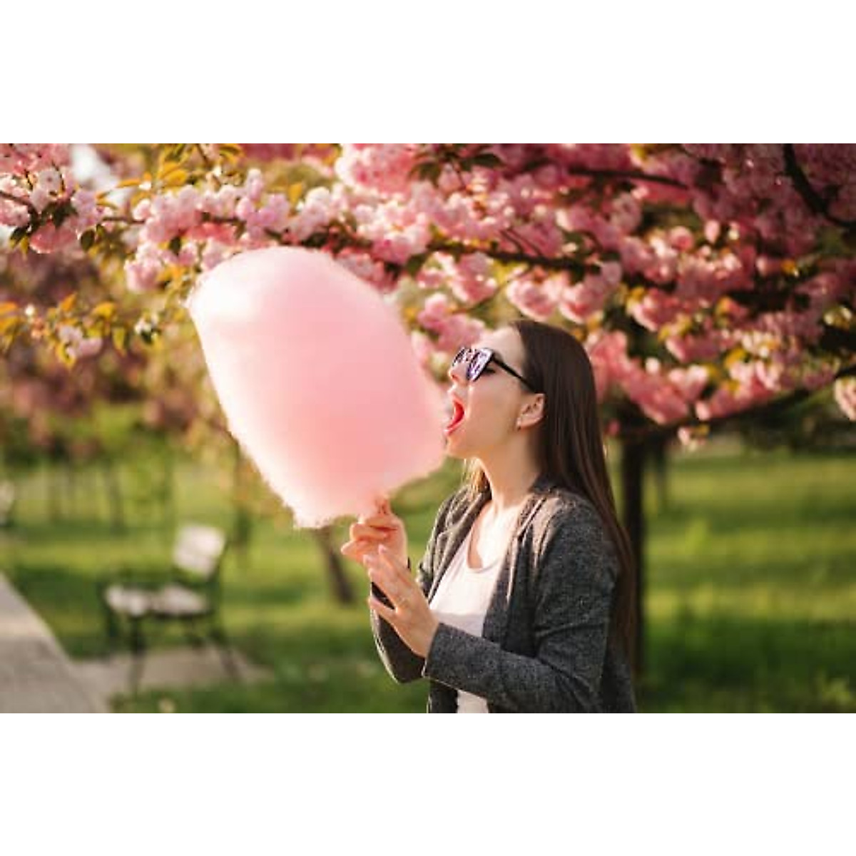 Cotton Candy Floss Sugar -2pk Cotton Candy Floss Sugar 2 Pack & Concession Essentials CE Cotton Candy Bags-200 Cotton Candy Bags with Ties, 0.5" Height, 18" Width, 12" Length (Pack of 200)