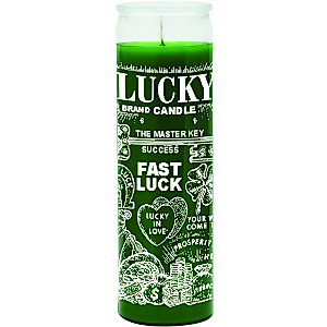 Brilux 7 Day Glass Candle Fast Luck - Green, unscented