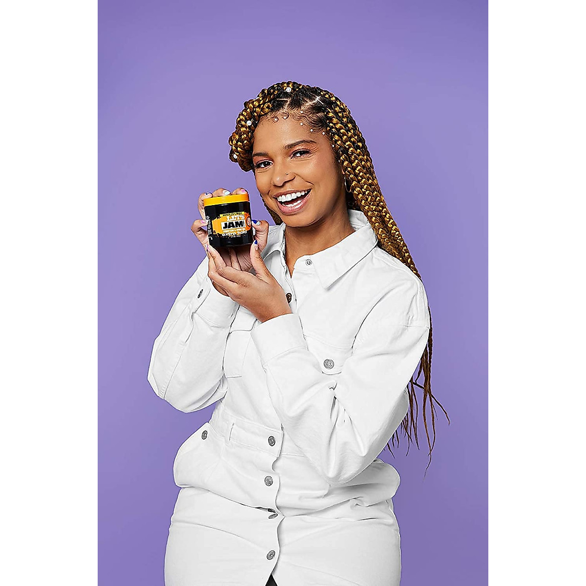 SoftSheen-Carson Let's Jam! Shining and Conditioning Hair Gel by Dark and Lovely, Extra Hold, All Hair Types, Styling Gel Great for Braiding, Twisting & Smooth Edges, Extra Hold, 14 oz