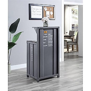 Acme Cargo Metal Reception Desk with 2 Open Compartments in Gunmetal