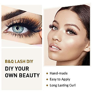 Lash Clusters B02 DIY Eyelash 72 Cluster Lashes C D Curl B&Q LASH Mega Volume Individual Lashes Eyelash Clusters Wispy Lashes Cluster DIY at Home (NM-D-8-16MIX)