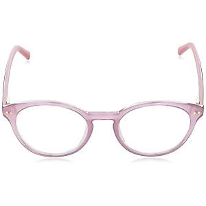 Kate Spade New York Women's Kate Spade Female Optical Style Kinslee Round Reading Glasses, Pink/Demo Lens, 48mm, 19mm + 2.5
