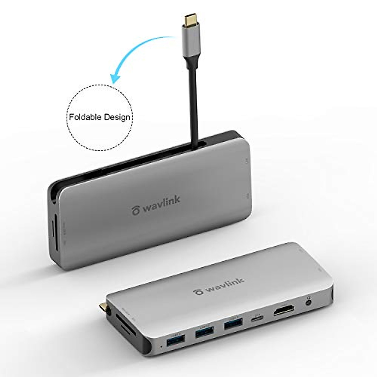 WAVLINK USB C Hub, 10-in-1 Type C Adapter Mini Docking Station with 4K 30Hz HDMI,2K 60Hz VGA,RJ45 Ethernet,2 USB 3.0,USB 2.0,SD/TF Card Reader,3.5mm Audio Jack,87W PD for Windows Mac and More