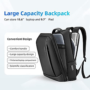 Backpack for Men Business Laptop Backpack Computer Bag Water Resistant College School Bookbag For Men Women Fit 15.6 Inch PC, Black