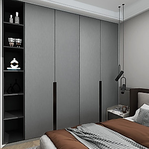 Adrmpest Wide Stainless Steel Peel Stick Wallpaper24 x197,Thick Wall Sticks Silver Look Contact Paper,Vinyl Wrap for Countertop Kitchen Appliances Refrigerator Dishwasher Wall Paper