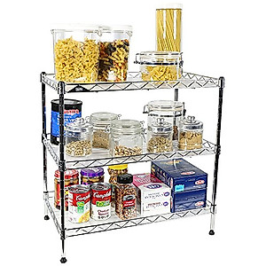Apollo Hardware Chrome 3-Tier Wire Shelving Unit 20"x12"x20" with Shelf Liner