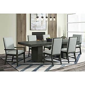 Picket House Furnishings Holden 42" x 79" Transitional Rectangle Wood Standard Height Dining Table, Thick Table Top, Thick Legs, Assembly Required, in Black Finish