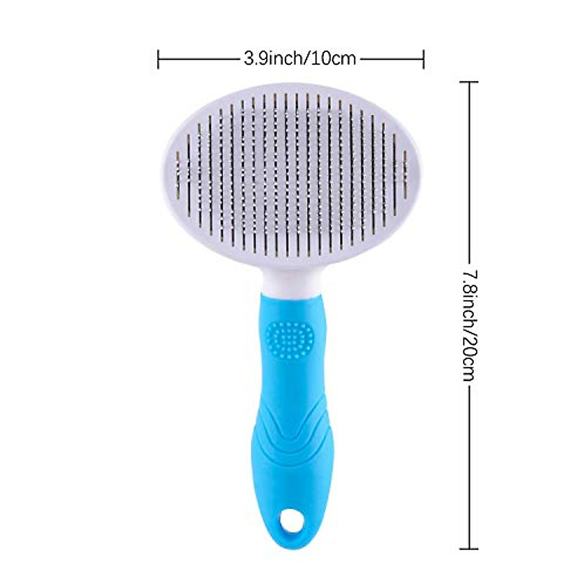 Cat Grooming Brush, Self Cleaning Slicker Brushes for Dogs Cats Pet Grooming Brush Tool Gently Removes Loose Undercoat, Mats Tangled Hair Slicker Brush for Pet Massage-Self Cleaning (Blue)