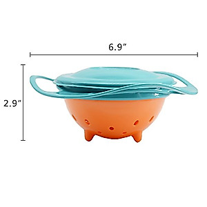 Song Qing Magic Gyro Bowl 360 Degree Rotate Spill-Proof Bowls with Lid Plastic Creative Dishes Practice Feeding Bowls