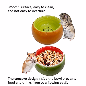 Hamiledyi 2PCS Hamster Bowl,Ceramic Food Water Feeding Dish for Guinea Pigs Gerbil Mouse Rat Chinchilla Hedgehog Sugar Glider
