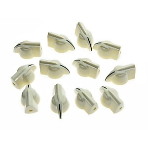 KAISH 12pcs Raised Vintage Guitar Amplifier Knobs Effect Pedal Chicken Head Knobs Aged White