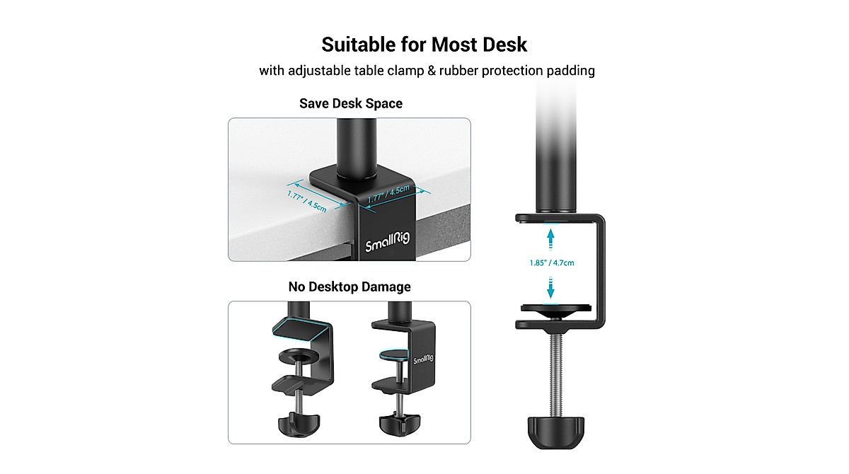 SmallRig Camera Desk Mount for DSLR & Ring Light