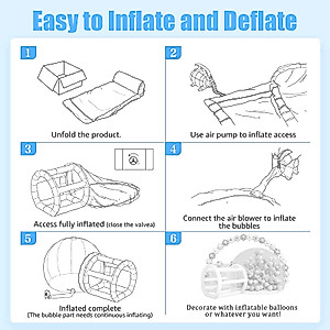 Inflatable Bubble House, 8.2ft Kids Party Balloon Clear Inflatable Bubble Tent Dome with Blower & Pump, 100% PVC Bubble House & 6ft Tunnel for Commercial Use Backyard Festival Birthday Party