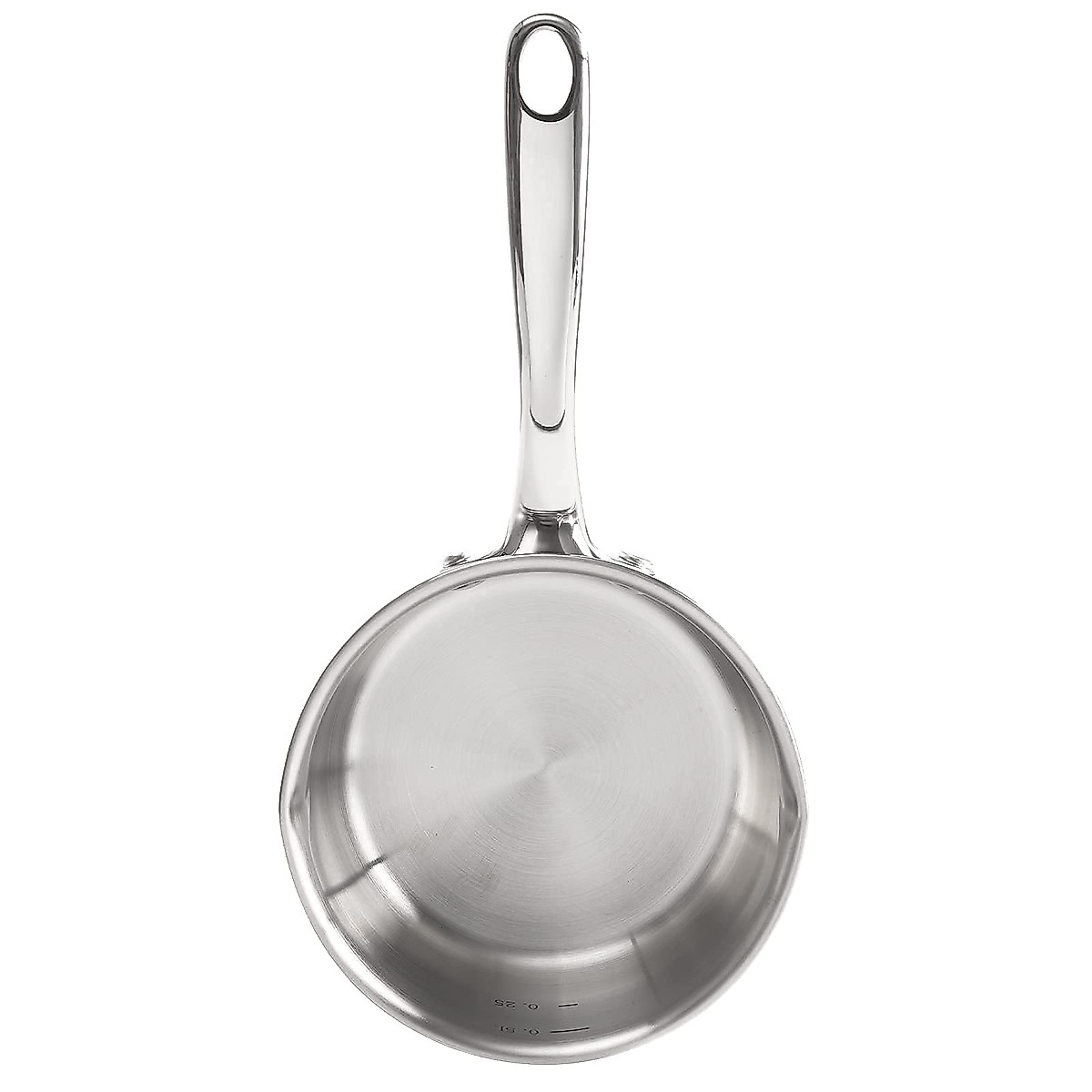 DEAYOU 18/10 Stainless Steel Butter Warmer Measuring Pan, 0.5-Quart Milk Warmer Pot with Dual Pour Spouts, 17OZ Small Sauce Pan for Stove Top, Chocolate Melting, Coffee Tea Soup Warming