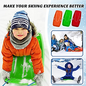 12 Pcs 35 in Classic Snow Sled Winter Downhill Sprinter Toboggan with Pull Rope and Handles Plastic Sleds for Kids Adults Snow Sand Board Sleigh, 6 Colors