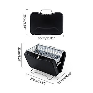 ZICANA BBQ Grill Portable Barbeque Grill Heavy Duty Folding Camping Stove BBQ Charcoal Grill Outdoor Cooking Picnic Barbecue Tools Picnic