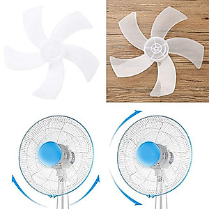 YiZYiF Universal Plastic 5 Leaves Fan Blade Household Standing Pedestal Fan Table Fanner Replacement Part General Accessories Clear 16 inches
