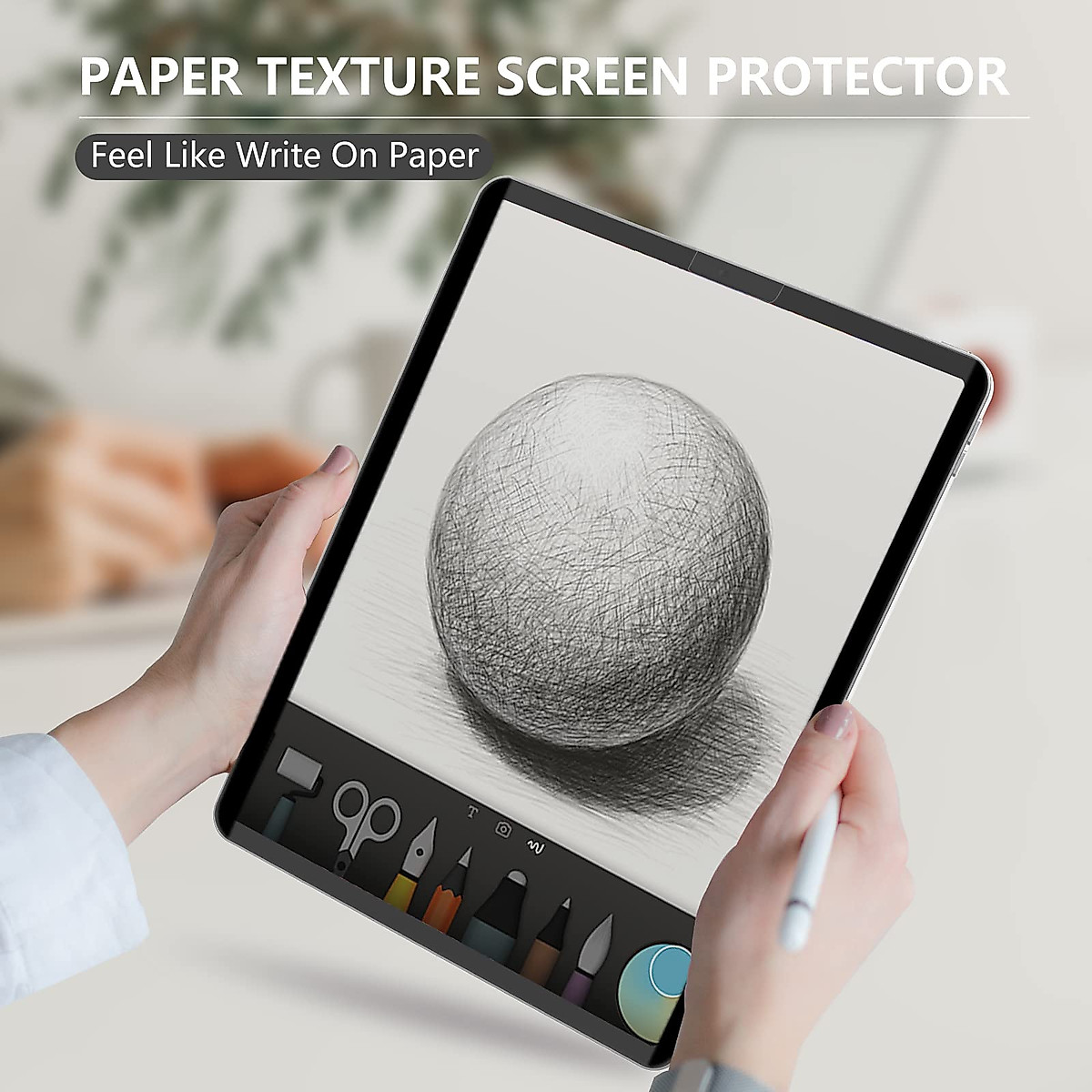 HAOLOCM Magnetic Removable & Reusable Paper-Feel Screen Protector, for ipad Air5/4 10.9/ ipad pro11 Inch (2018-2022 Model) Like Paper, Used for Drawing, Taking Notes，Improve Writing Accuracy.