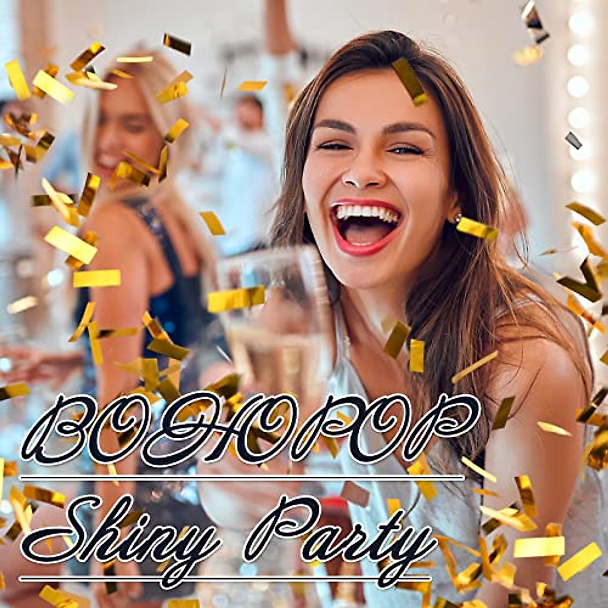 Party Poppers Confetti Shooters BOHOPOP Confetti Cannons 5 Packs (Gold) Confetti Popper Air Powered for Birthday, Wedding,Graduation, New Years Eve, Photos or Any Other Celebration With Party Poppers…