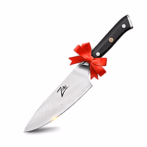 Zelite Infinity 6 Inch Chef Knife - Professional Kitchen Knife with Japanese AUS-10 Super Steel 67-Layer & Tsunami Rose Damascus Pattern; Razor Sharp Cutting Knife, Chef's Knife