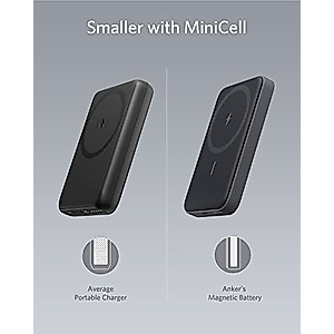 Anker 622 Magnetic Battery (MagGo), 5000mAh Foldable Magnetic Wireless Portable Charger and USB-C for iPhone 14/13/12 Series (Interstellar Gray)