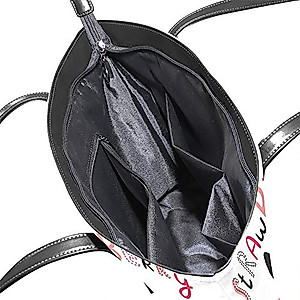 Large Work Tote Bags Women's PU Leather Fashion Cute Strawberry Handbags Shopper Bag Casual Bag