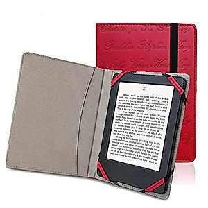 Universal 6inch Ereader Book Style Case Cover embossed Author Name for kobo pocketbook sony kindle 6inch ereader