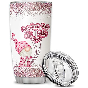 Custom Gnome I Love Being A Nana, Mimi, Grandma Personalized Tumbler Cup with Grandkids Names, Gift For Grandmother, Granny, Grammy Birthday Gifts 20oz Insulated Coffee/Tea Tumbler with Lid (Style 6)