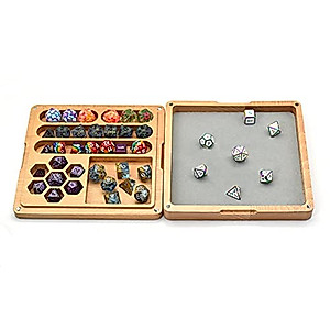 3DEGOS Portable Dragon Wooden Dice Box, Dice Tray for Dungeons and Dragons, DND Dice Set, Gifts, D&D, D and D, Pathfinder, Accessories, D20, Polyhedral, Resin Dice, Metal Dice, Bag, Tower