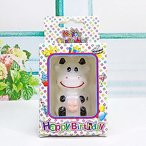 Birthday Candles Gifts Cake Decorations Cute Cartoon Animal Party Decorations for Birthday Party (Little Cow)