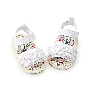 Meckior Summer Infant Baby Girls Sandals Striped Bowknot Soft Rubber Sole First Walker Shoes