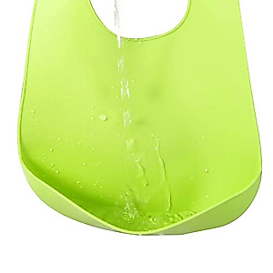 PandaEar 2 Pack Silicone Baby Bibs Super Thin Light Weight for Babies & Toddlers Feeding, Adjustable Silicone Bibs with Food Catcher Pocket, Waterproof, Soft, Unisex, Non Messy (Pink Grey)