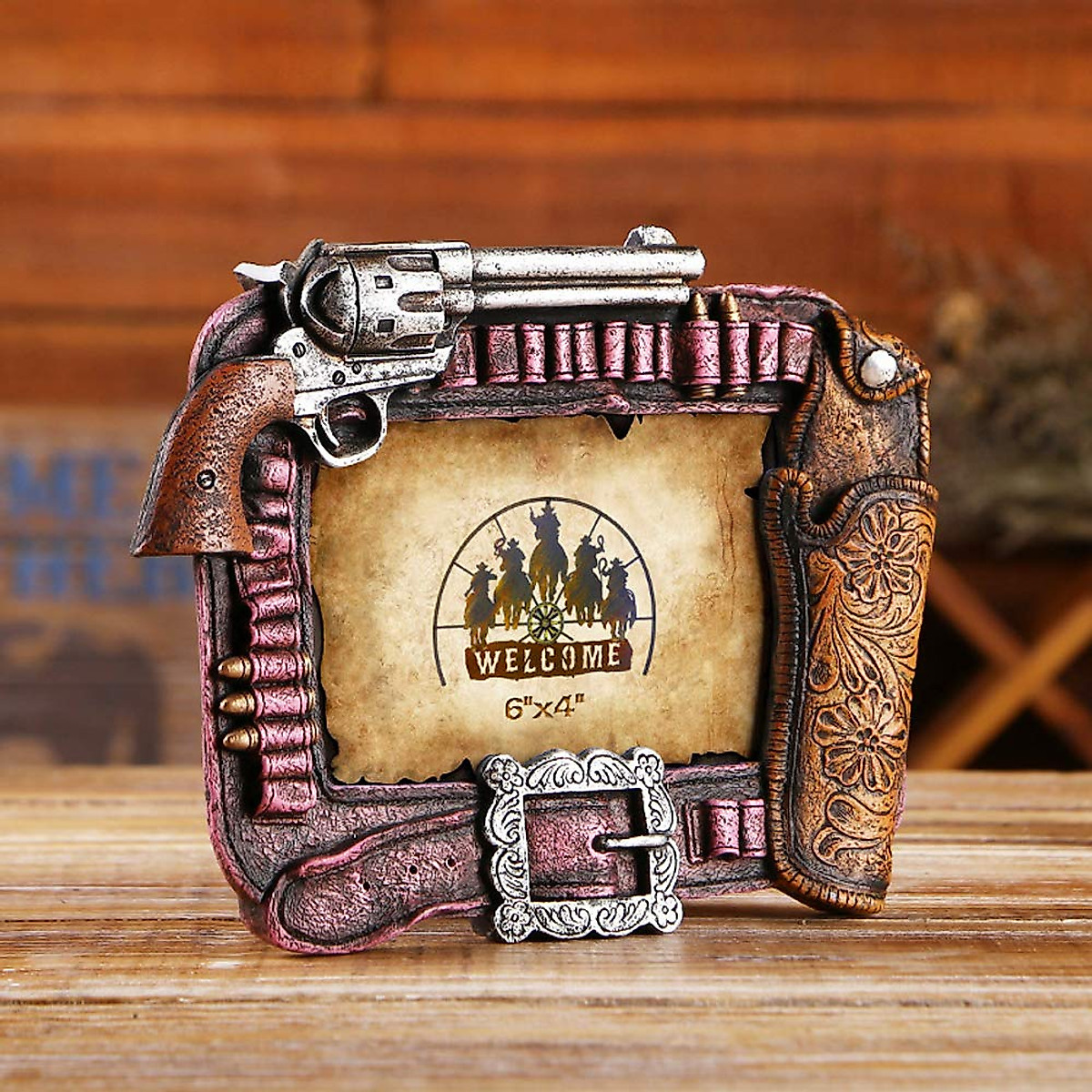 Rustic Resin Antler Photo Frame 8x10 Retro Western Room Decor Farmhouse Picture Frames Hunting Decor Lodge Decor Great Gift Wild Western, Cowboy, Bar, Hunting, Outdoor Culture