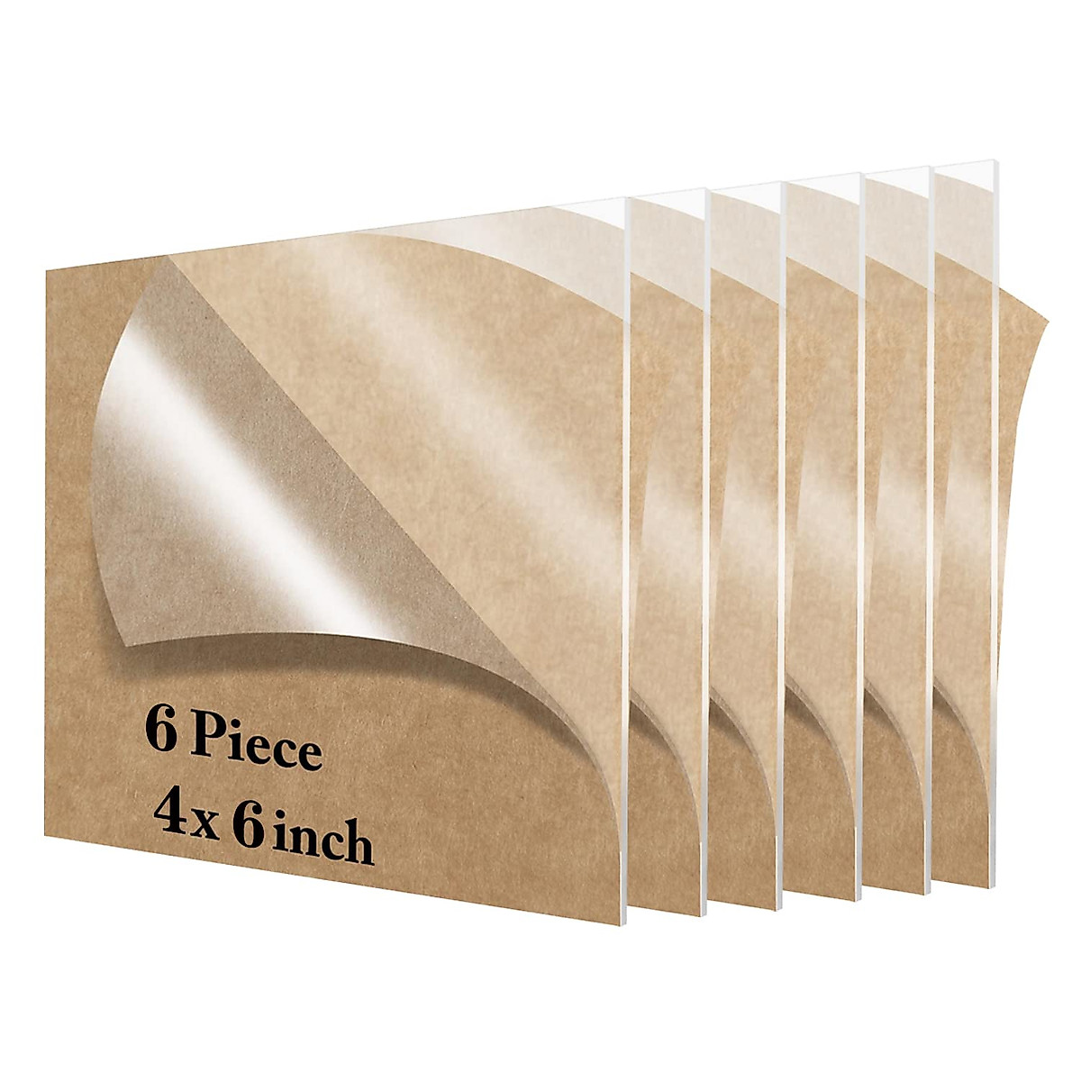 Lesnlok 6 Pieces 4 x 6 Acrylic Sheet 1/8 Thick 3mm Plexiglass Sheet,for Sign,Craft,Photo Frame, DIY Display Projects (6, 4 x 6 x 1/8)