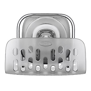 OXO Good Grips Stainless Steel Foaming Soap Dispenser and Stronghold Suction Sponge Holder