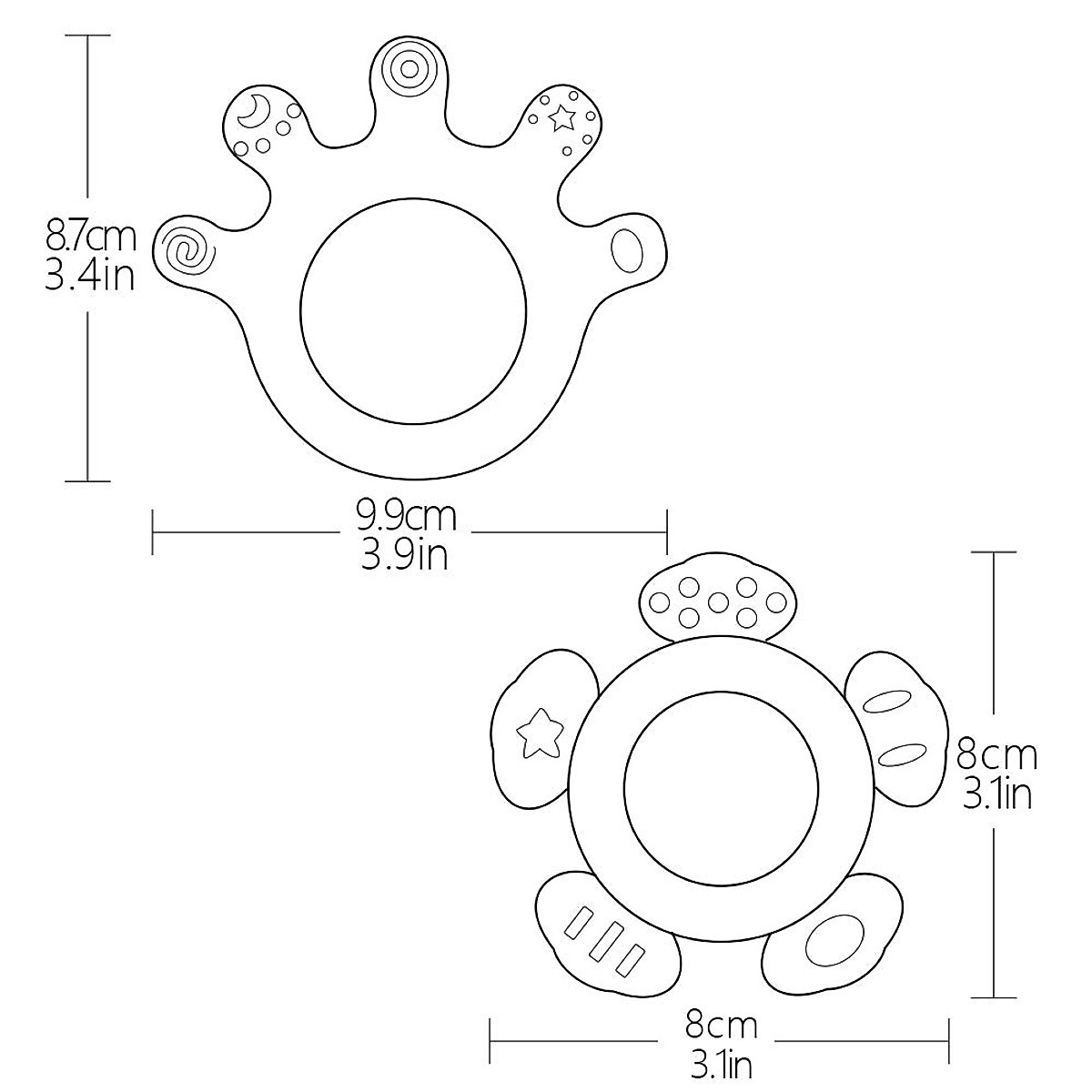 haakaa Baby Teethers Toys Baby Teething Toys for Babies Silicone New Palm and Ferris Wheel Teethers Combo Soft Baby Sensory Toys, Teething Pain and Itching Gums, BPA Free, 3m+, 2 pcs