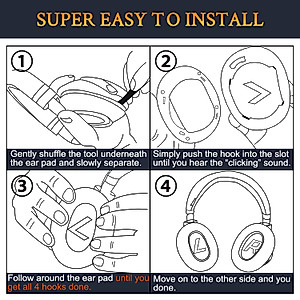SOULWIT Cooling Gel Earpads Replacement for Plantronics BackBeat Pro 2, Voyager 8200 UC Headphones, Ear Pads Cushions with High-Density Noise Isolation Foam (Black+Red)