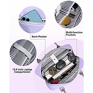 Laptop Bag for Women, 15.6 Inch Slim Computer Bag Laptop Briefcase, Lightweight Water Resistant Laptop Accessories Carrying Case Sleeve Cute Business Work Office Handbag Gifts for Women Travel, Purple