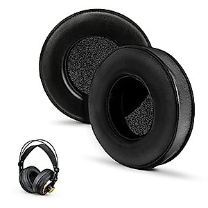 BRAINWAVZ Round Sheepskin Leather Earpads - Fits Many Large Headphones - SteelSeries, HD668B, ATH, AKG K553, HifiMan, ATH, Philips, Fostex, Sony Memory Foam Ear Pad & More