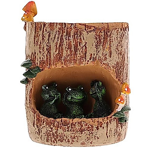 Tinksky Cute Green Frog Flower Sedum Succulent Pot Planter Bonsai Trough Box Plant Bed Office Desk Home Garden Pot Decor