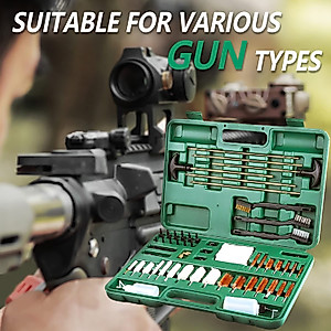 Universal Gun Cleaning Kit for .223 5.56 .308 7.62 .410 Cal,Rifle Cleaning Kit for Hunting Handgun Shotgun Pistol All Guns