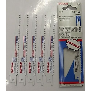 Bosch S611VF 6" x 5/7TPI BiMetal Reciprocating Saw Blades 5pcs