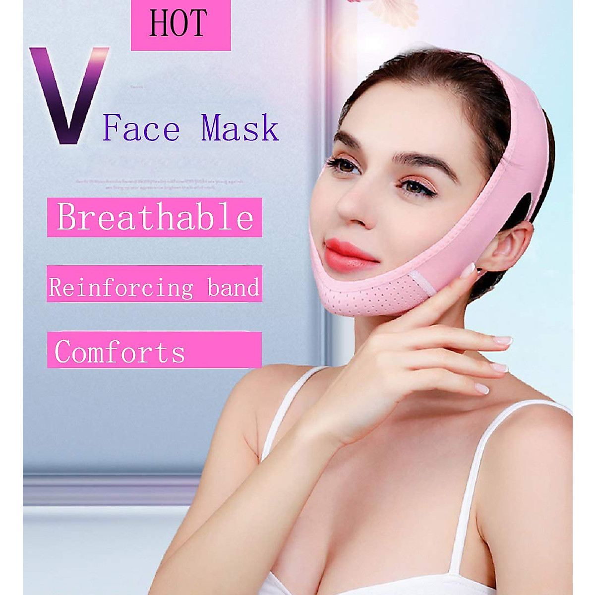 V Line Face Lift for Women Eliminates Sagging Skin Lifting Firming Anti Aging, Facial Slimming Strap, Pain Free Face Lifting Belt, Double Chin Reduce1